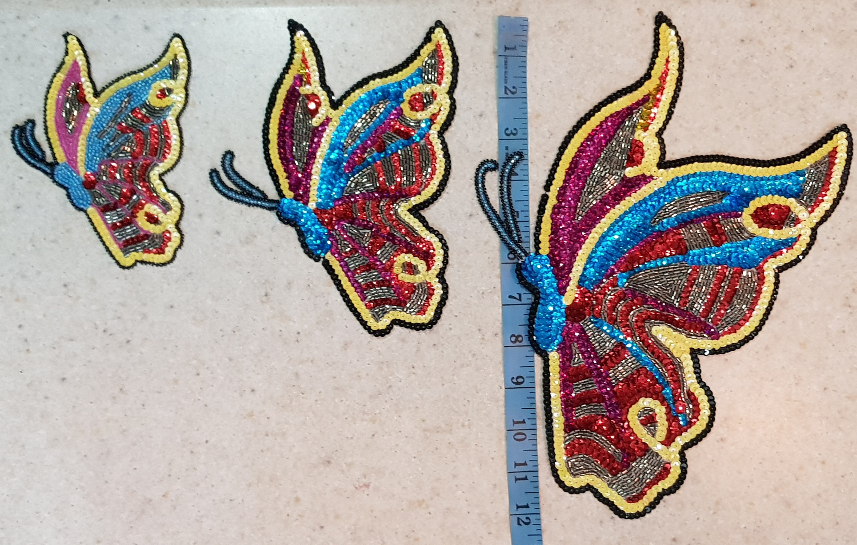 Butterfly Sequin Patch Tropical Butterfly Sequin Applique - Etsy