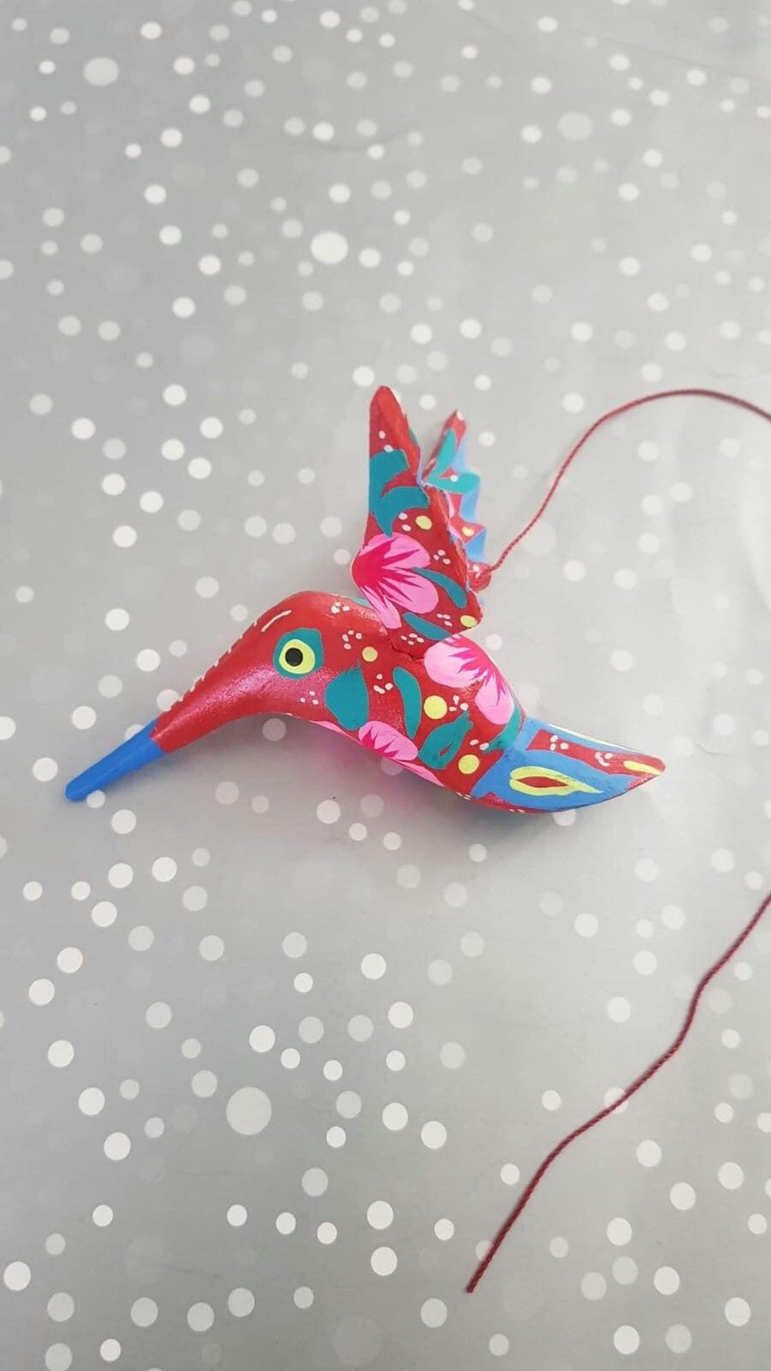 Alebrije Colibrí Rojo, Colibrí Rosa Colgante, Arte Popular Mexicano ...