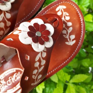 Mexican Leather Thong Sandals, Mexican Shoes Huarache US 10 Leather ...