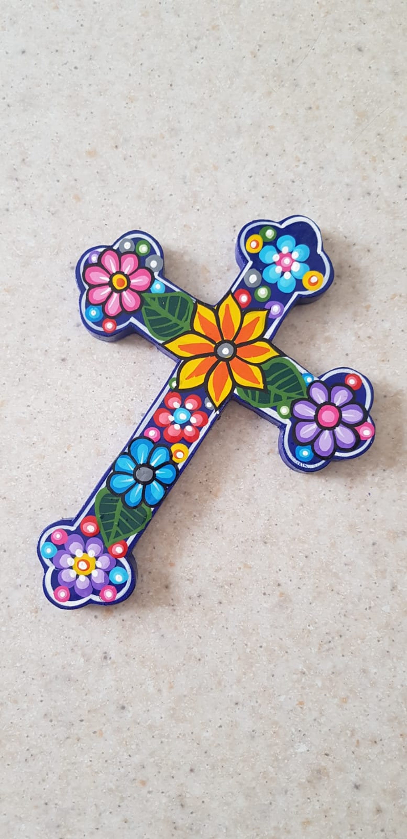 Mexican Wood Navy Blue Cross Mexican Blue Sacred Cross - Etsy