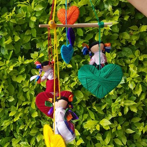 Mexican Doll Mobile, Frida Doll Folk Art, Mexican Baby Mobile, Mexican ...