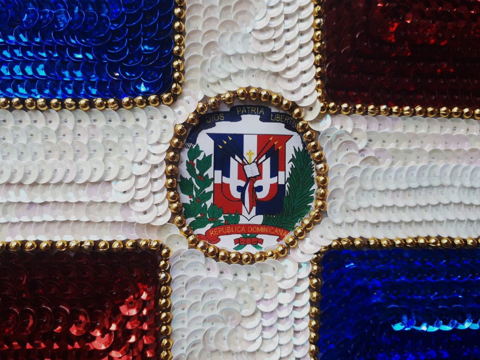 República Dominicana flag patch Dominican flag sequin patch | Etsy