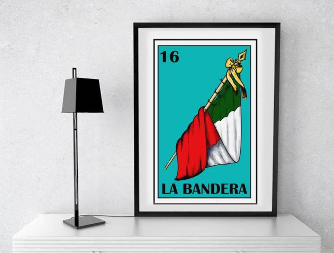 Mexican Loteria La Bandera Loteria Mexican Flag Loteria - Etsy