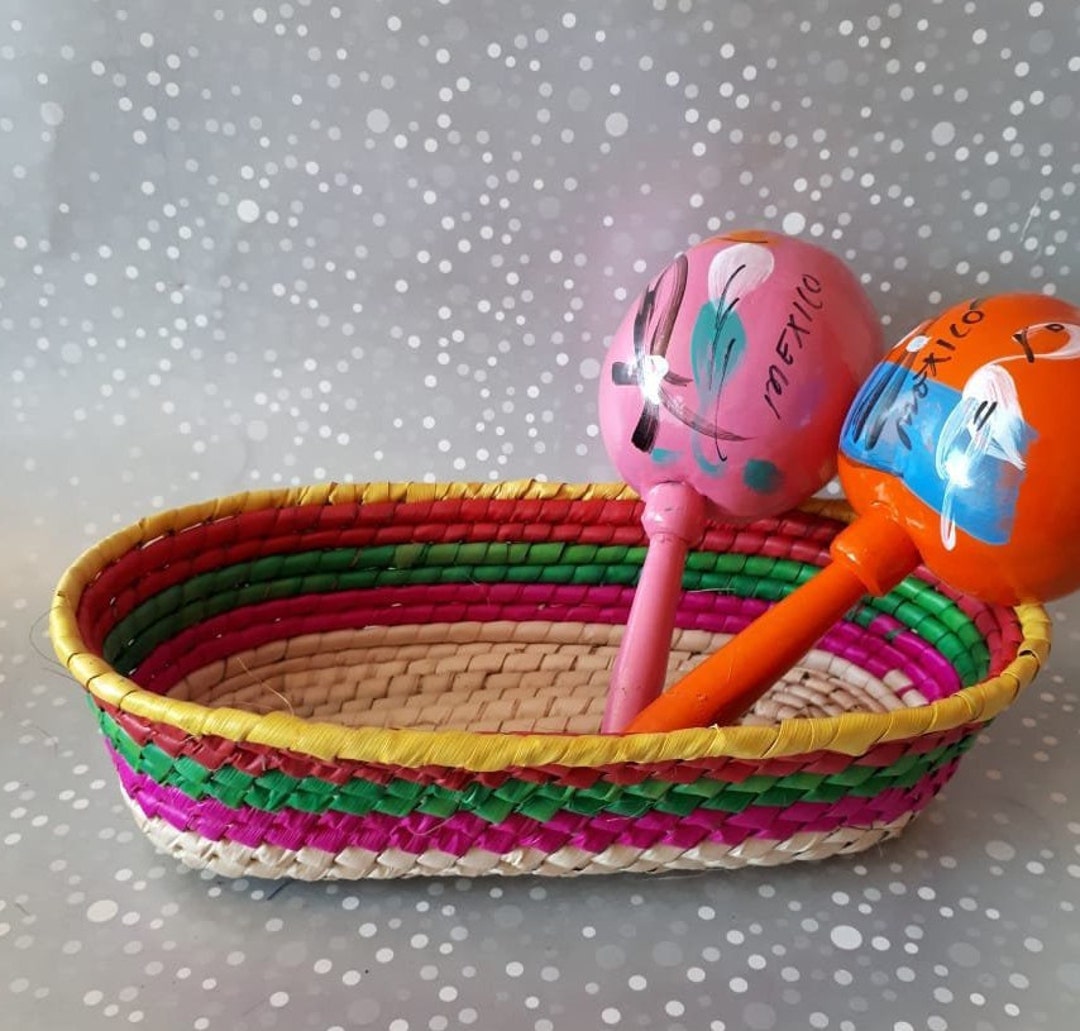Mexican Woven Basket, Tortilla Bread Basket, Mexican Candy, Rattan ...