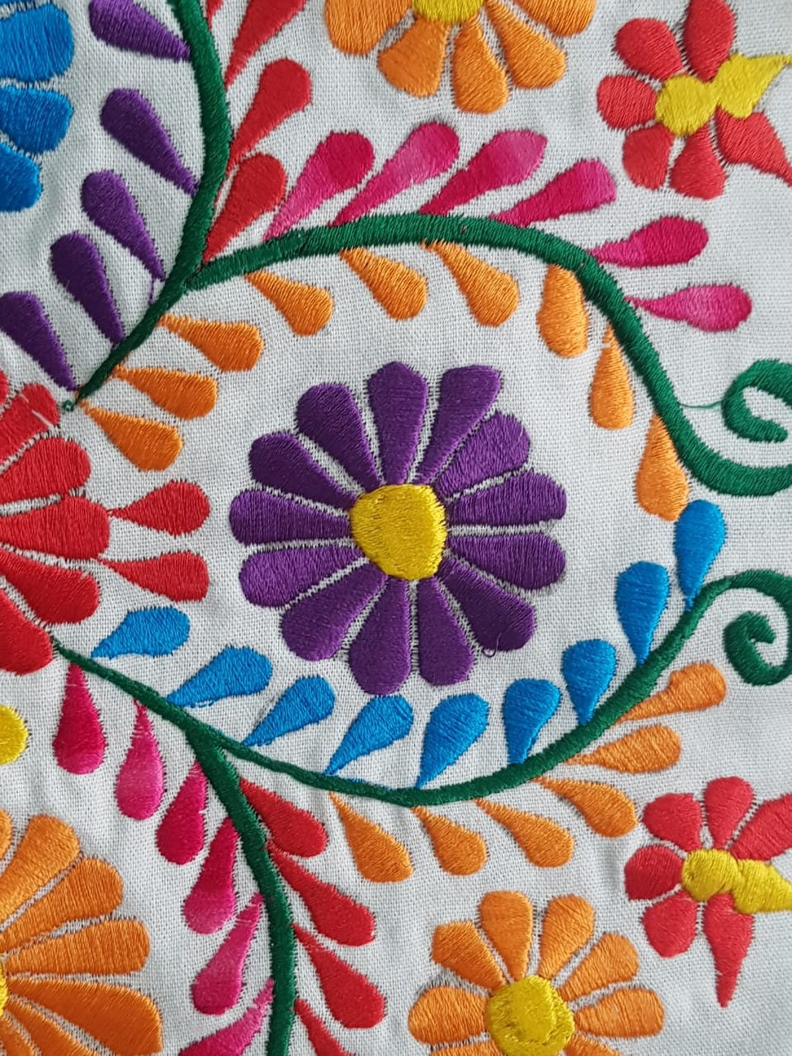Mexican White Embroidered Pillow, Mexican White Cover Pillow, Mexican ...