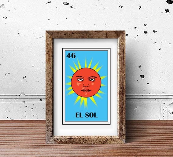 Mexican Loteria El Sol Loteria Mexican Folk Art Sun EL SOL - Etsy