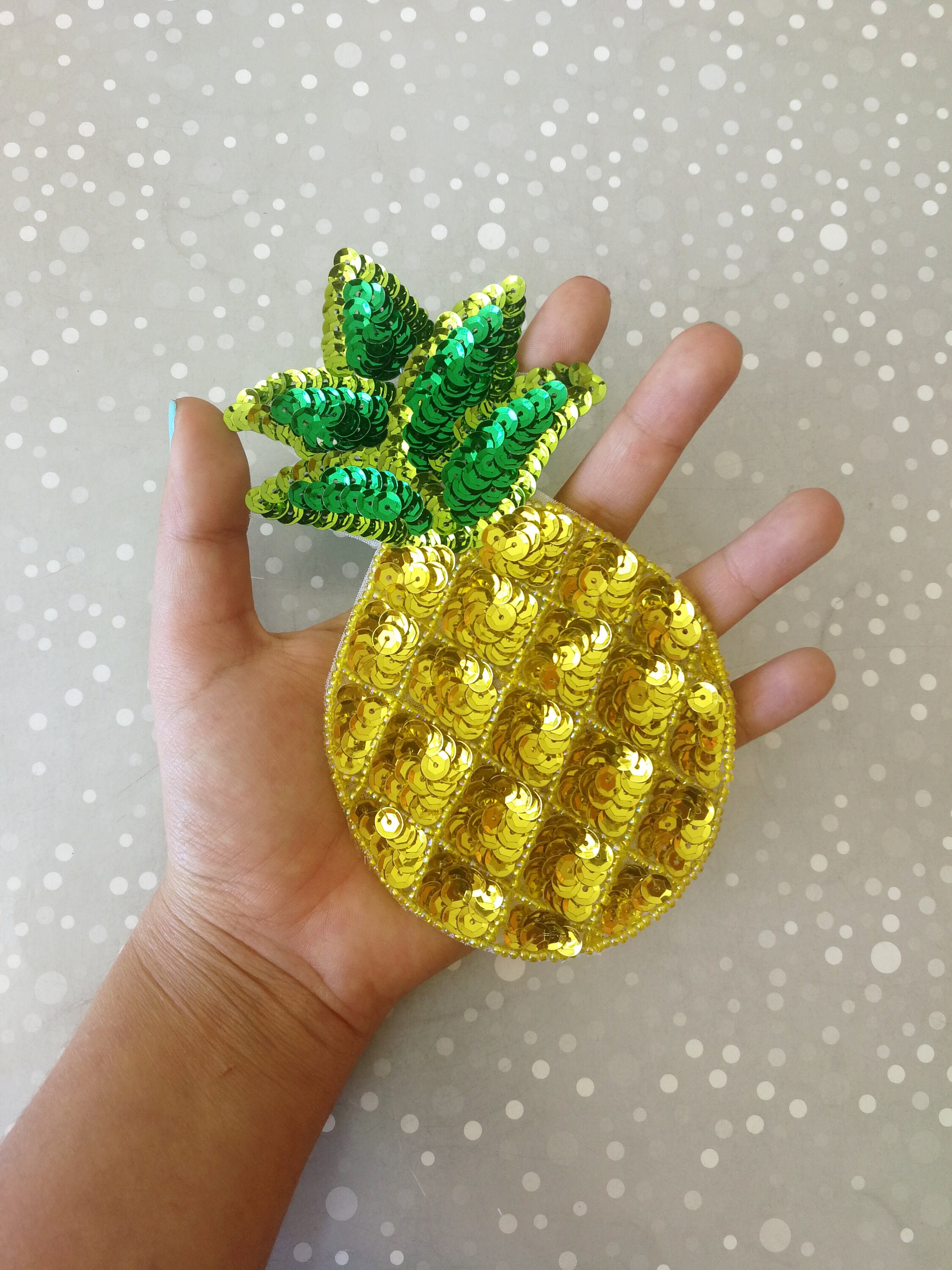 Pineapple Sequin Patch Pineapple Appliqué Fruit Sequin Patch - Etsy