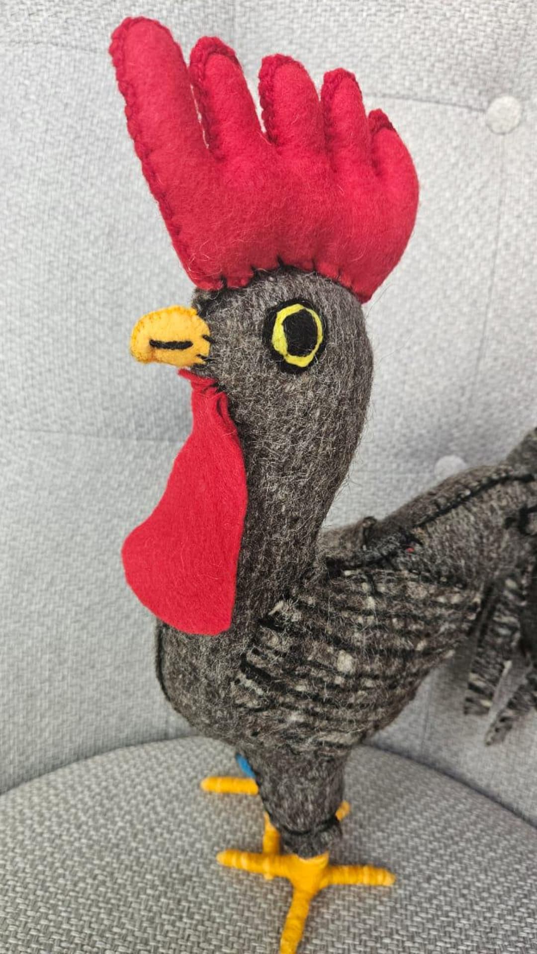 Rooster Felt Toy, Chicken Wool Embroidered Toy, Hen Stuffed Animal Doll ...