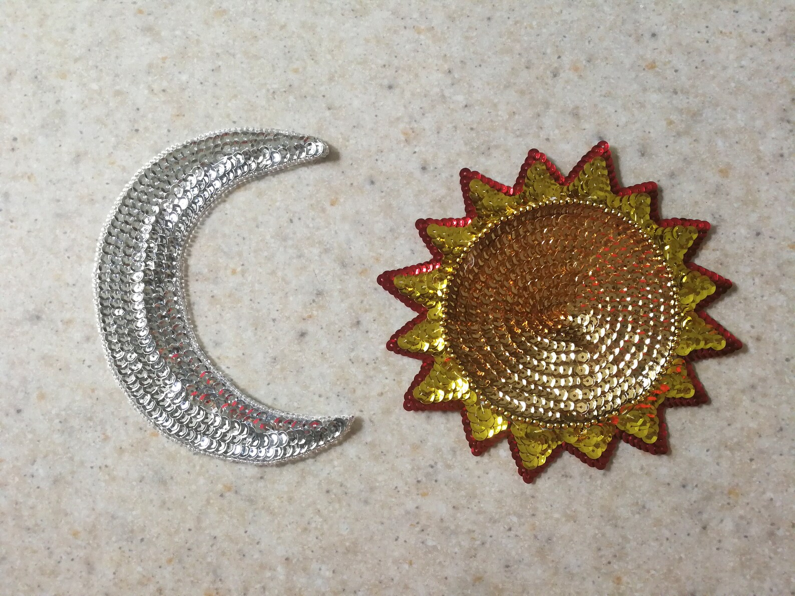 Set of 2 Sun Sequin Patch Golden Sun Sequin Patch El Sol - Etsy