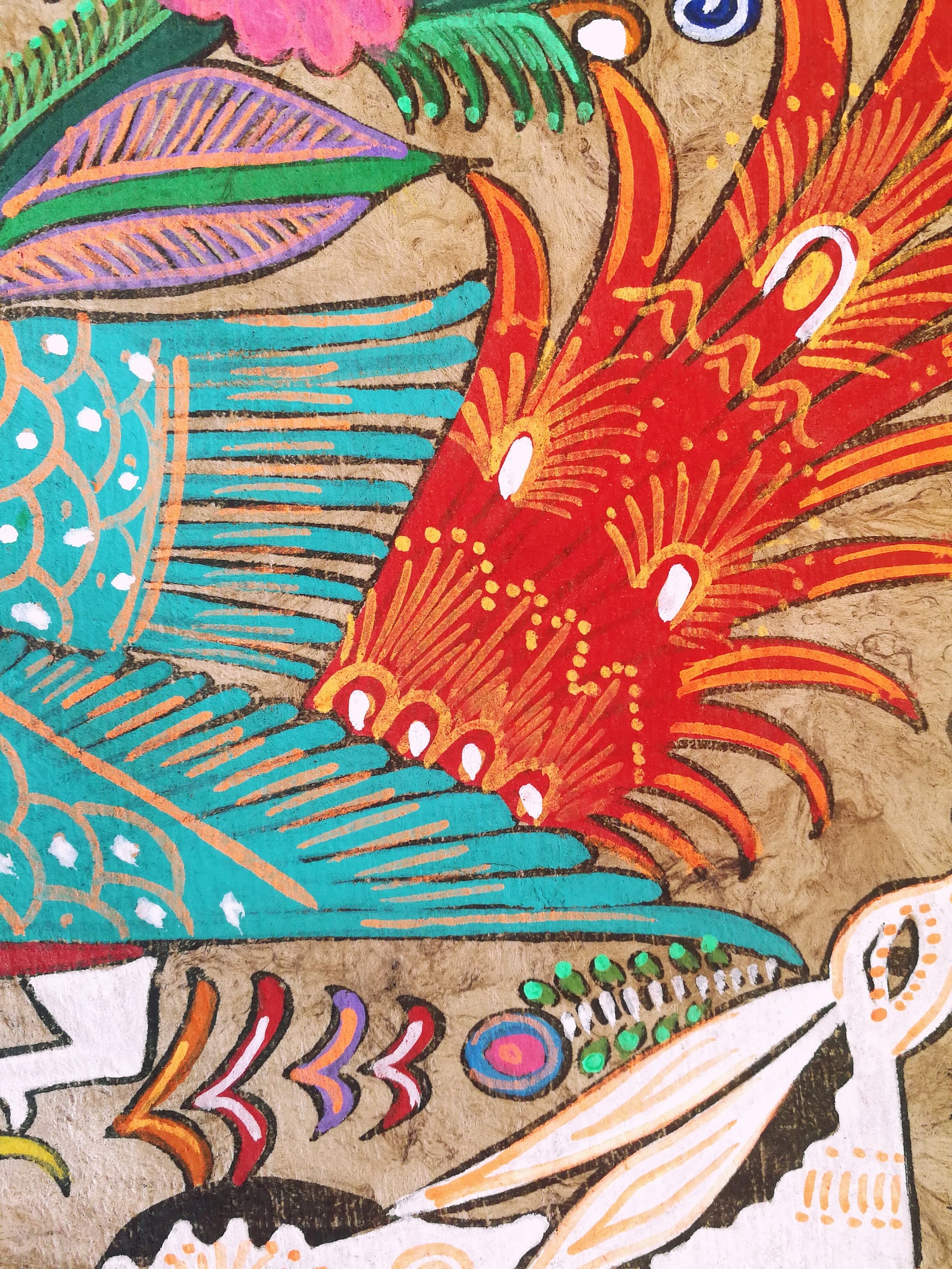 Mexican Bird Print, Alebrije Print Folk Art, Amate Bark Painting, Birds ...