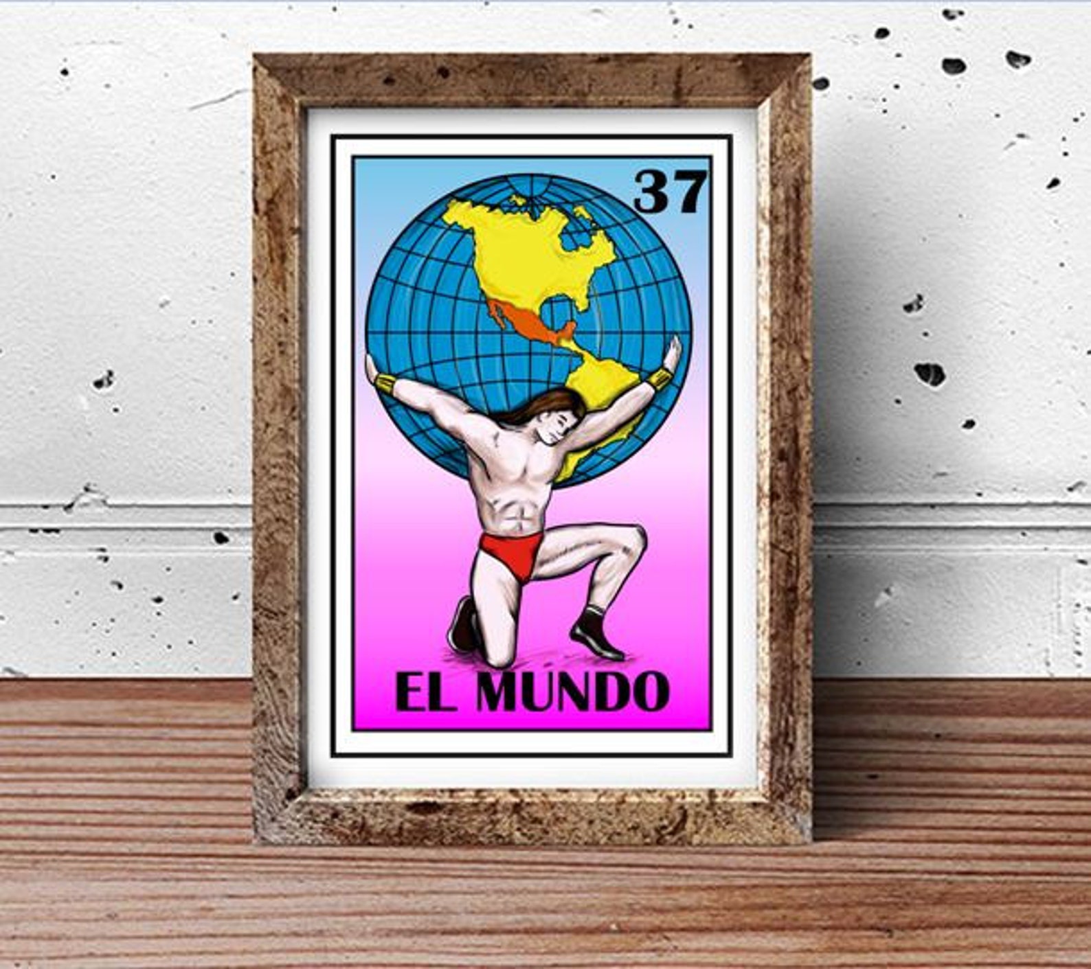 Mexican Loteria El Mundo Loteria Card Mexico Map Print - Etsy