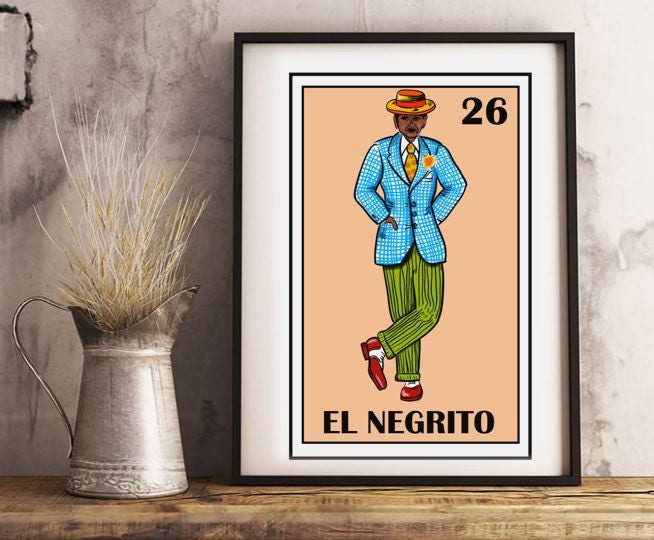 Mexican loteria El negrito loteria El Catrin loteria | Etsy