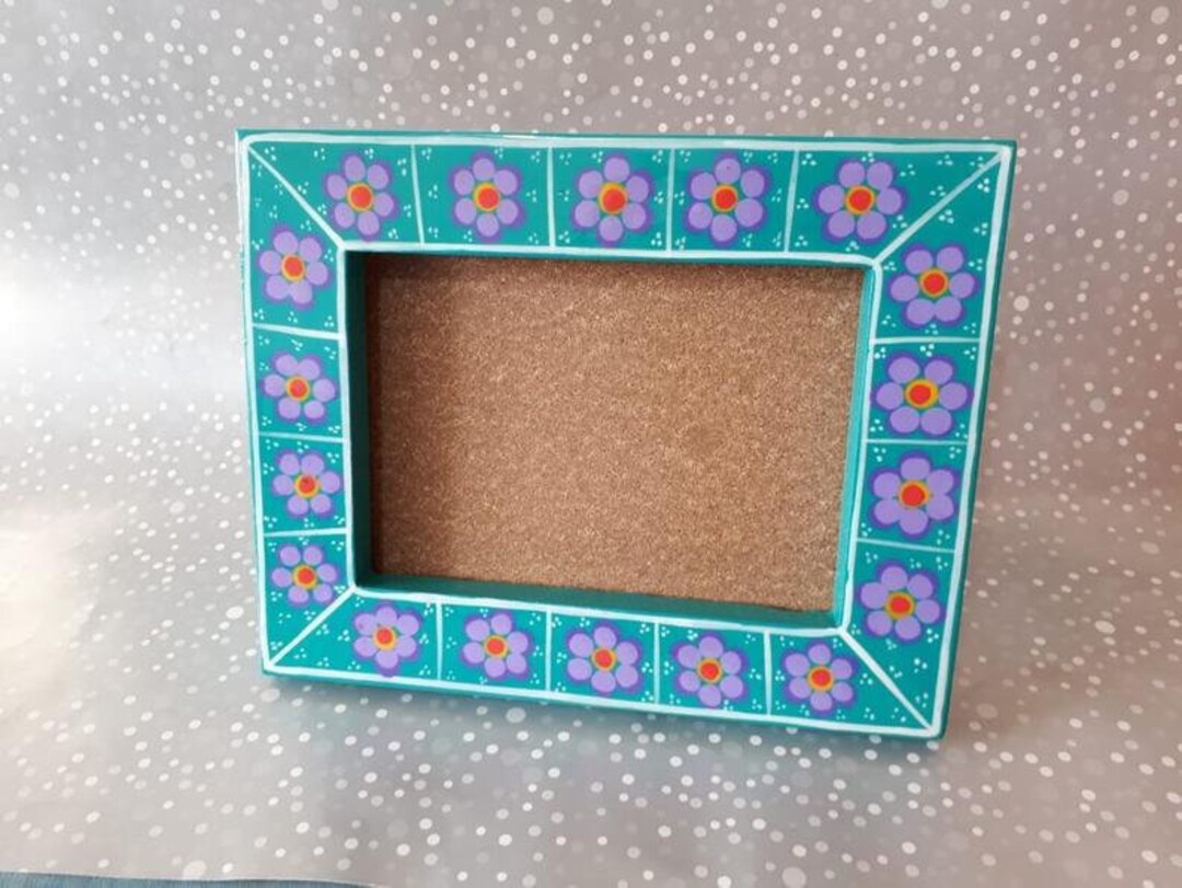 Turquoise Photo Frame, Purple Flower Photo Frame, Mexico Family Picture ...