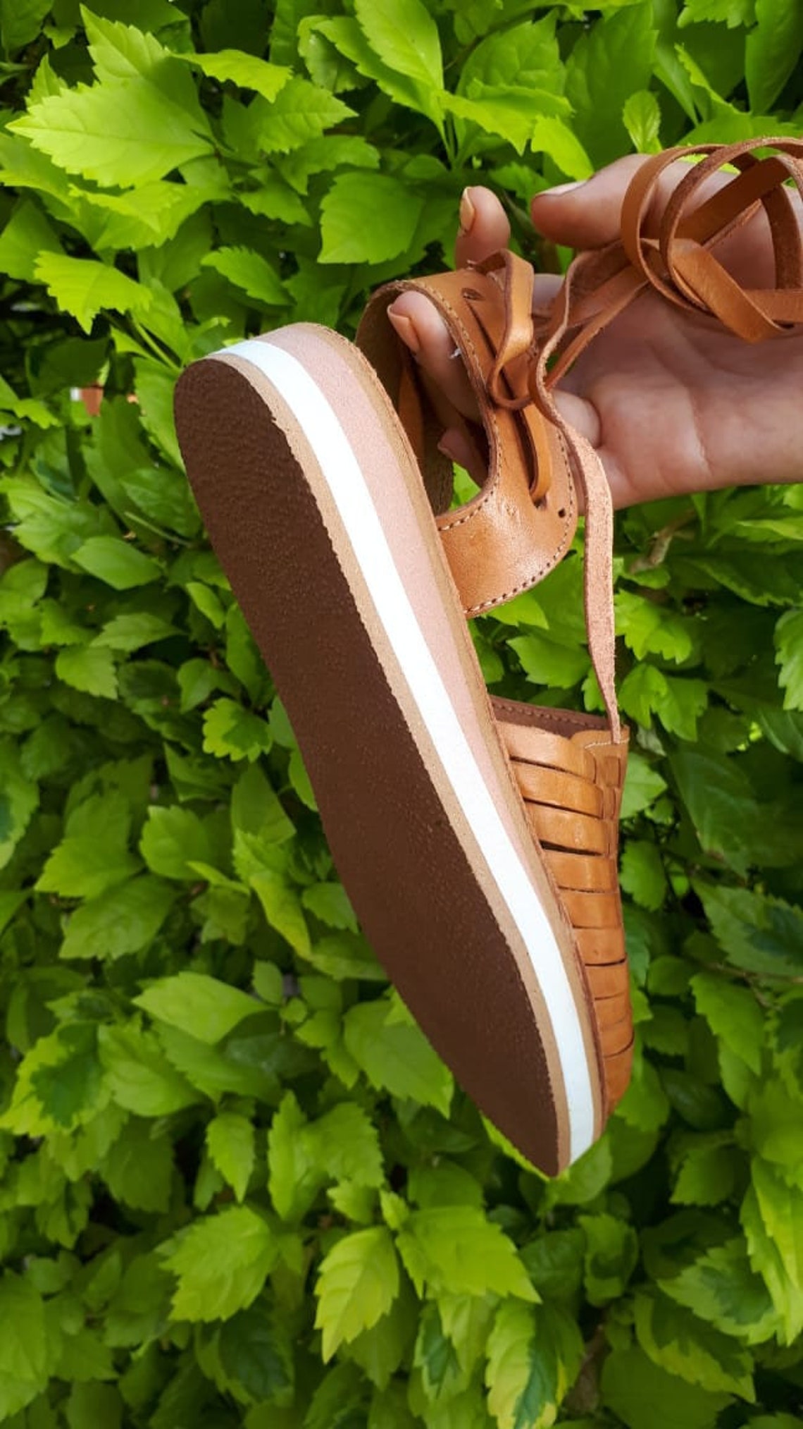 Mexican Leather Sandals Mexican Tan Huaraches Lace up | Etsy