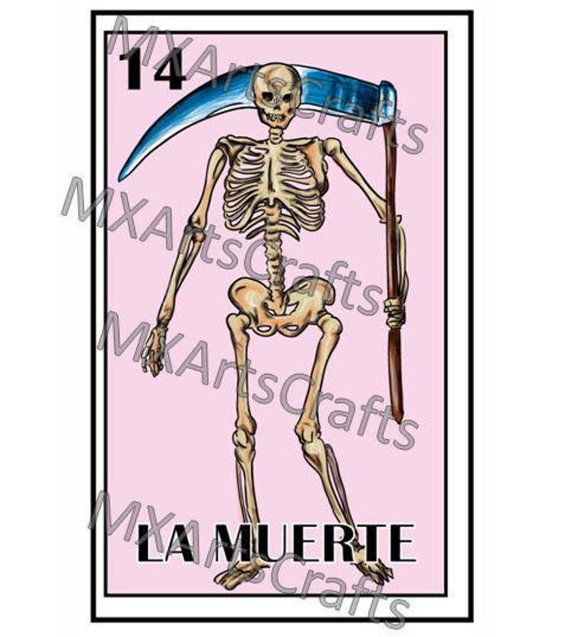 Mexican Skull Mexican loteria Day of the dead Print Skull | Etsy