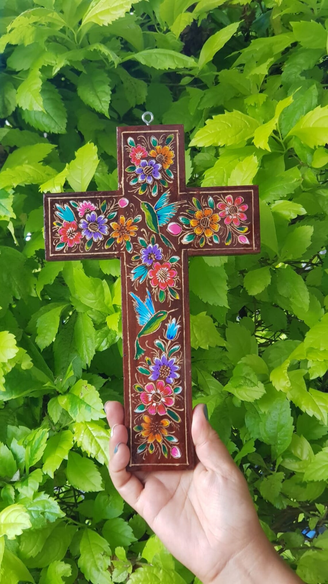 Hummingbird Alebrije Wood Cross Mexican Wood Bungurdy Cross - Etsy