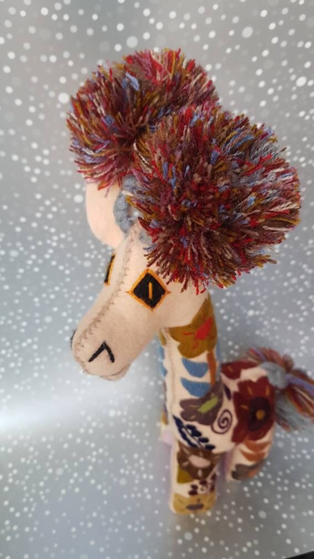 Giraffe Embroidered Stuffed Animal Mexican Felt Giraffe - Etsy