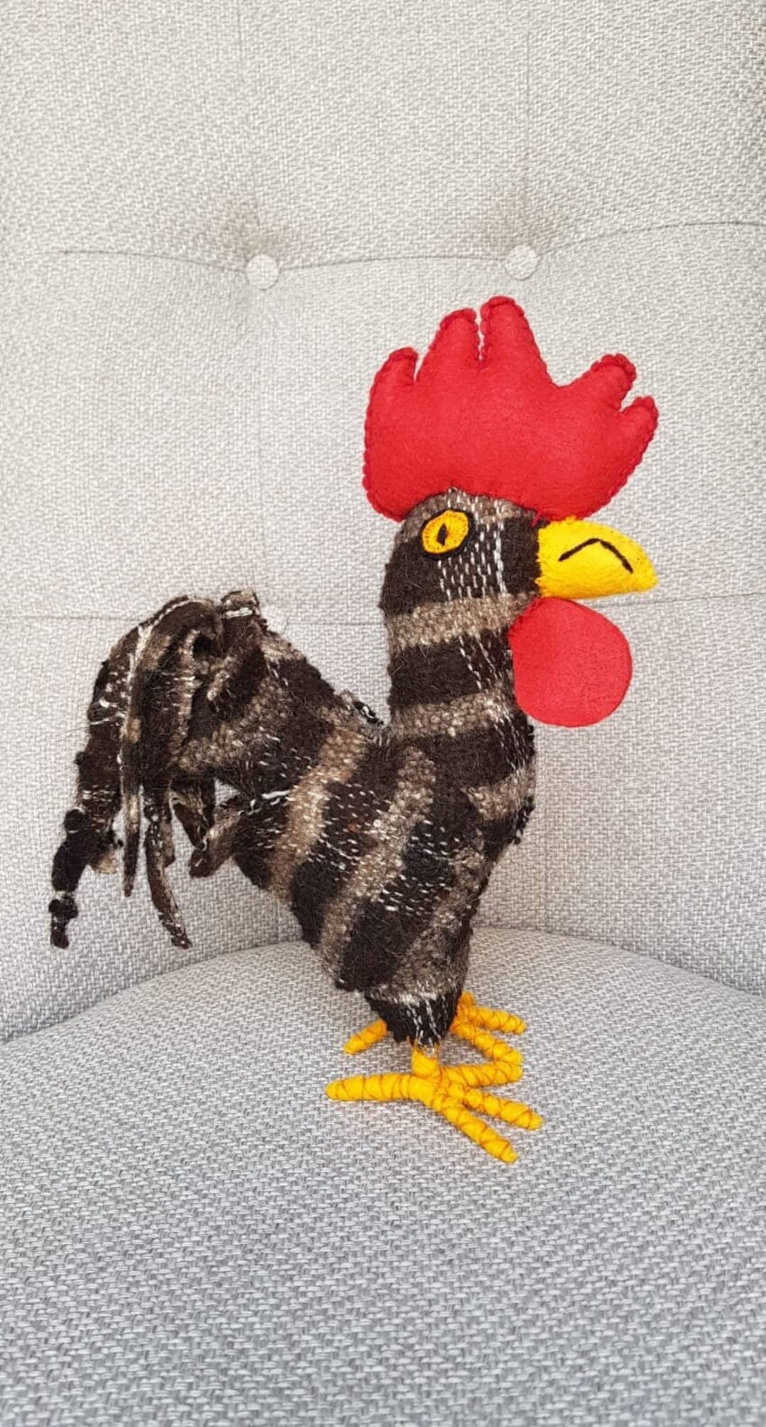 Rooster Felt Toy Chicken Wool Embroidered Toy Hen Stuffed - Etsy