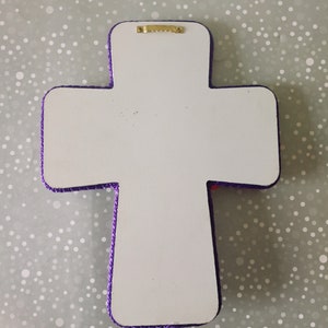 Virgen Maria Wood Cross, Mexican Flower Cross, Holy Mary Wall Cross ...