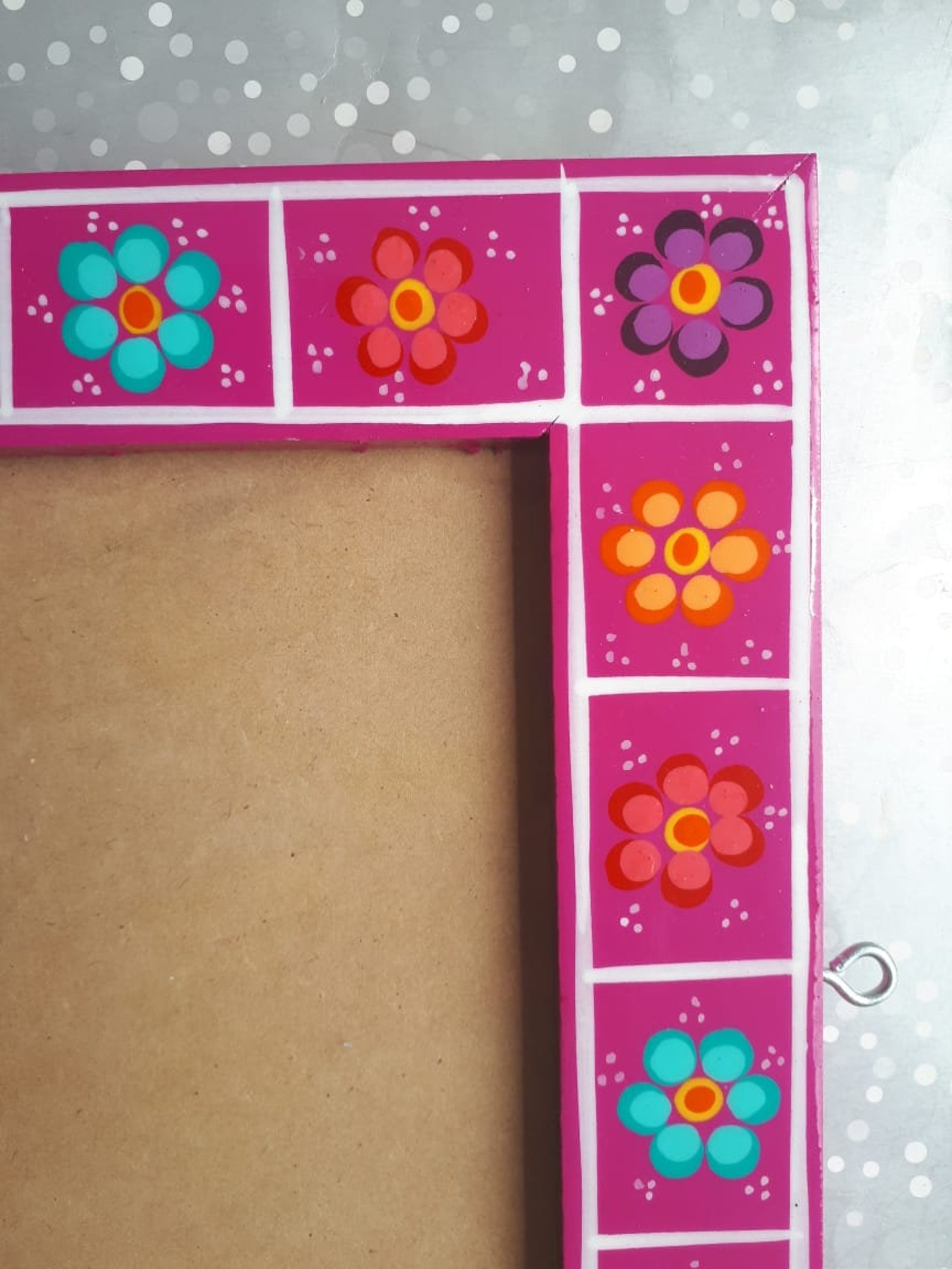 Mexican pink photo frame Mexican family picture frame Frida | Etsy