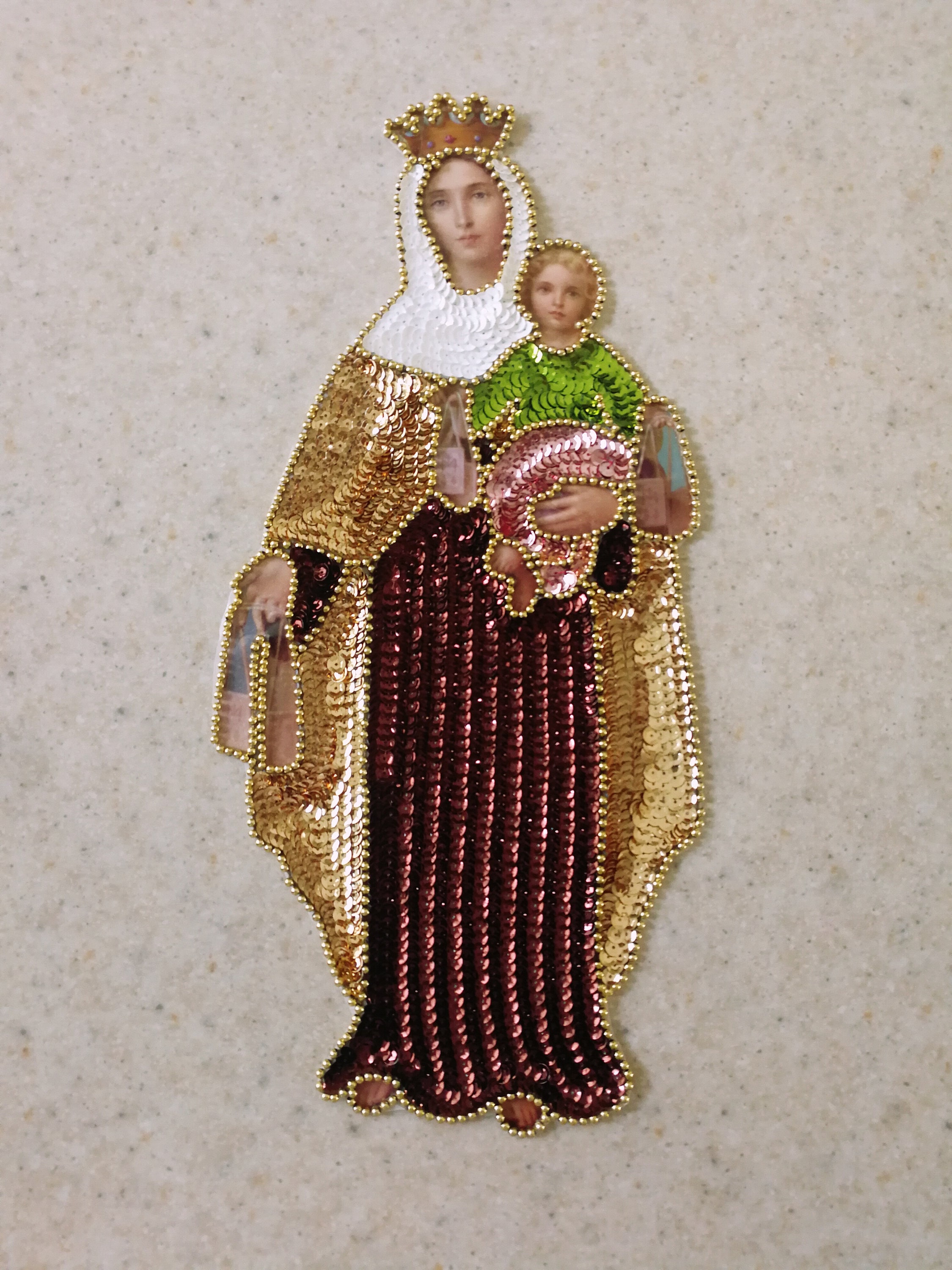 Virgen Sequin Patch Virgen Maria Carmen Virgen De Guadalupe - Etsy