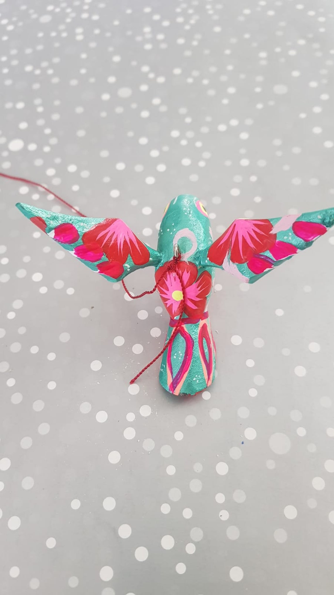 Turquoise Hummingbird Alebrije, Aqua Blue Hummingbird Hanging, Mexican ...