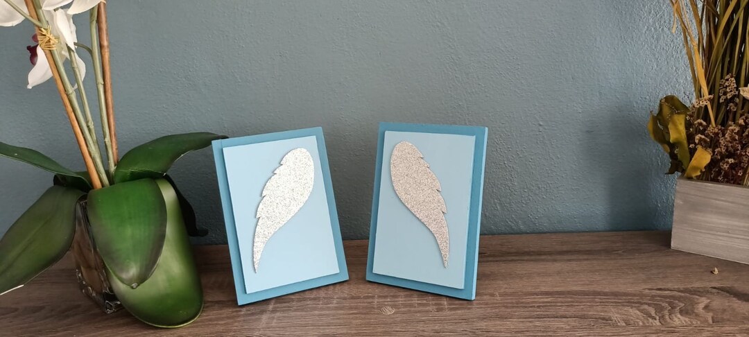 Angel Wings Wood Frame, Catholic Christmas Decor, Light Blue Wood ...