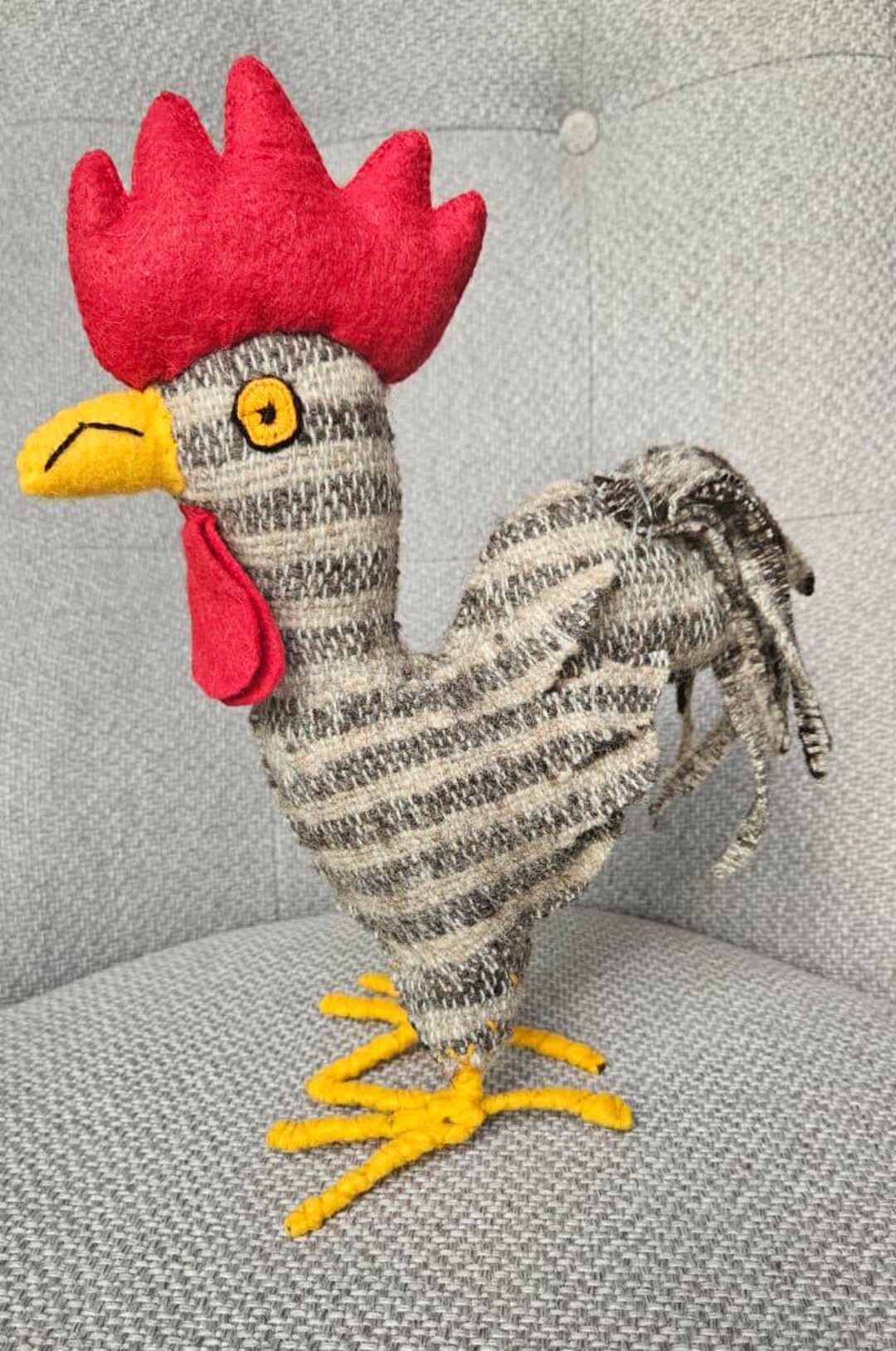 Rooster Felt Toy, Chicken Wool Embroidered Toy, Hen Stuffed Animal Doll ...