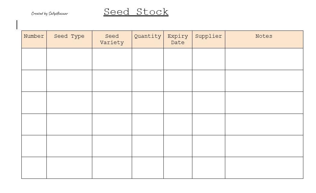 Seed Stock Tracker - Etsy