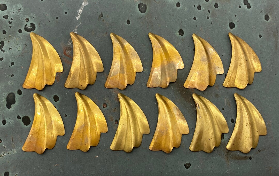 Vintage Brass Right Curved Shape Stamping Set - Set of 12 - Etsy