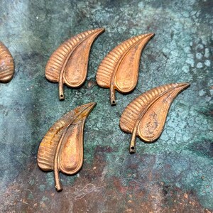 Vintage Copper Brass Curved Leaf Stampings - Set 6 - Etsy