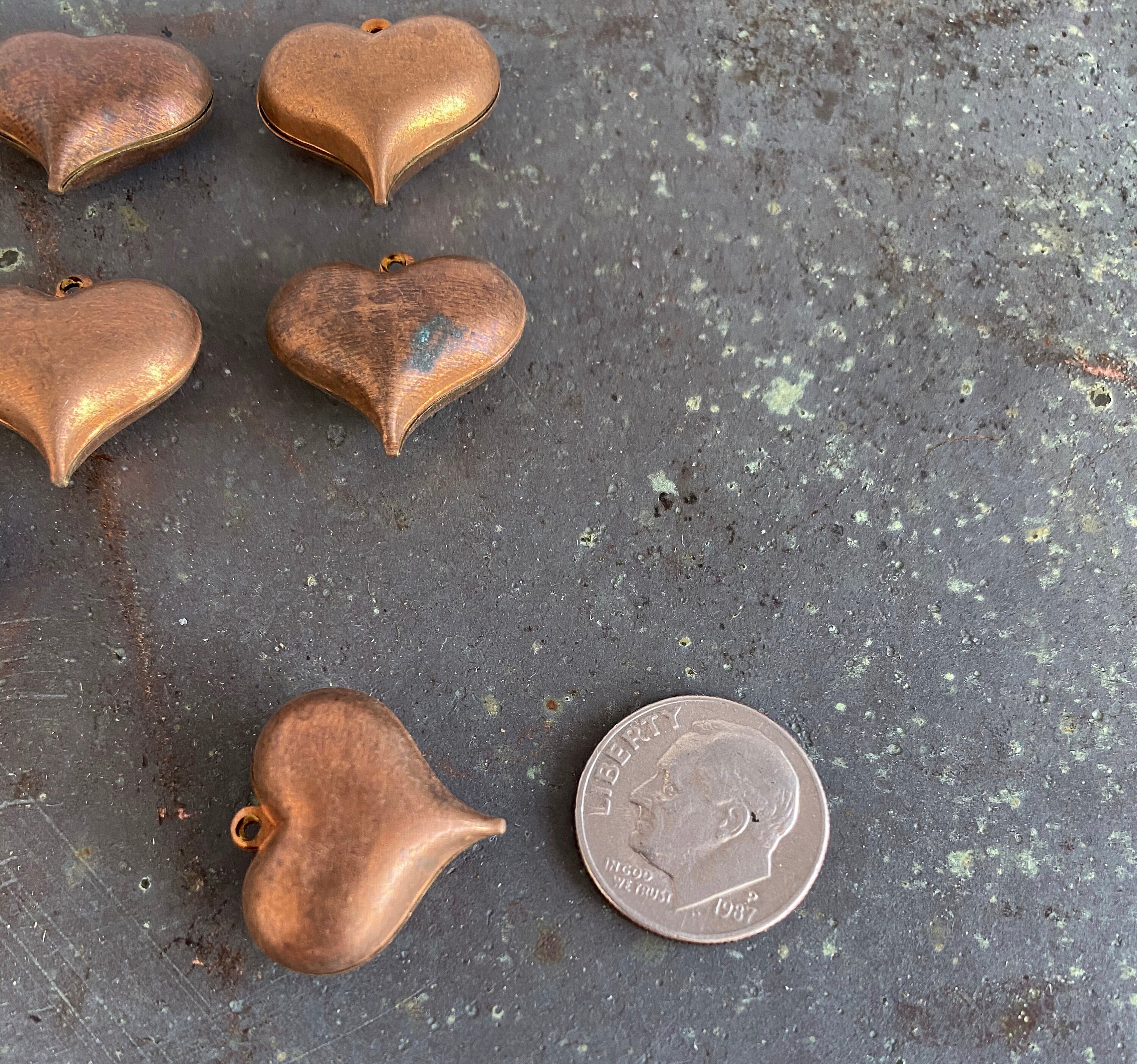 Vintage Hollow Brass 19 Mm Heart Charms Set of 8 - Etsy Singapore