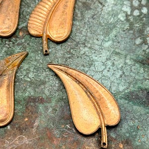 Vintage Copper Brass Curved Leaf Stampings - Set 6 - Etsy