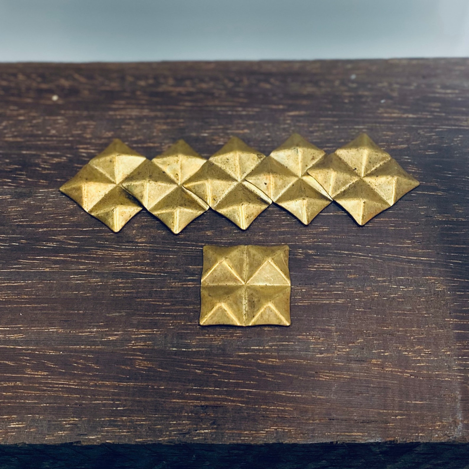 Vintage Beveled Brass Squares 30 Mm Stampings - Set of 6 - Etsy