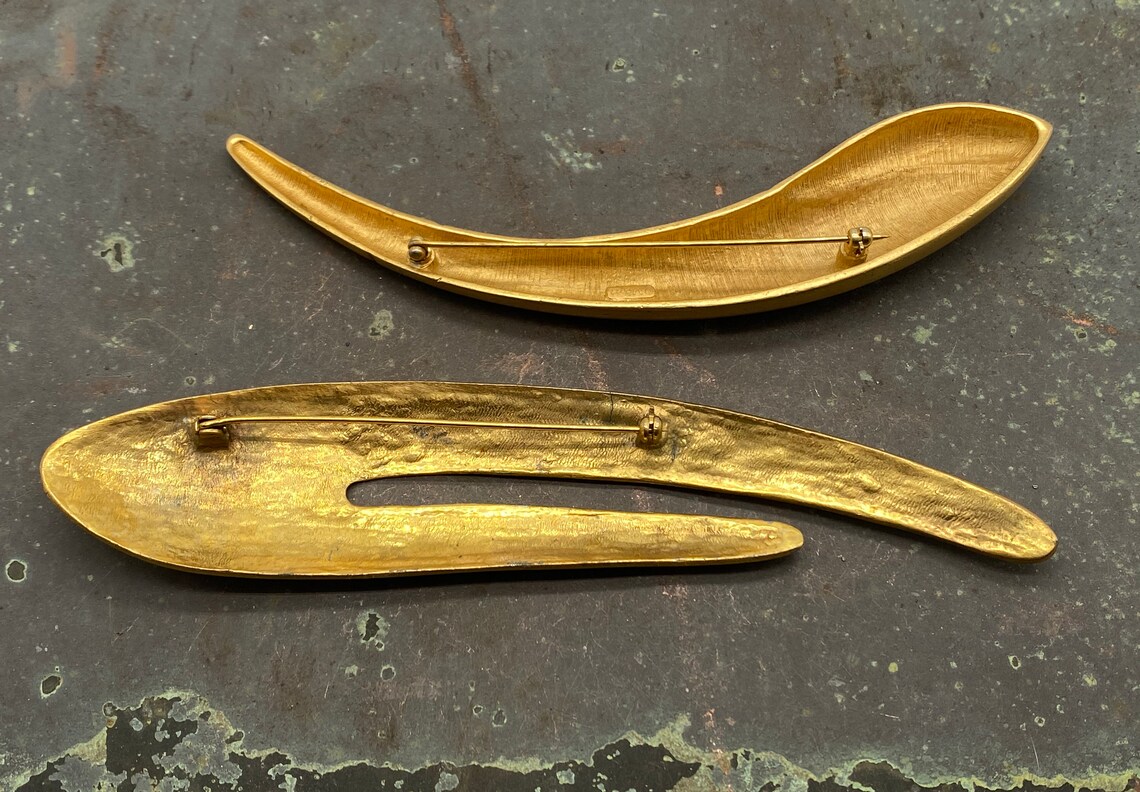 Vintage Brushed Brass Oversized Curve Pins - 5.25 - 5.75 In. - Etsy