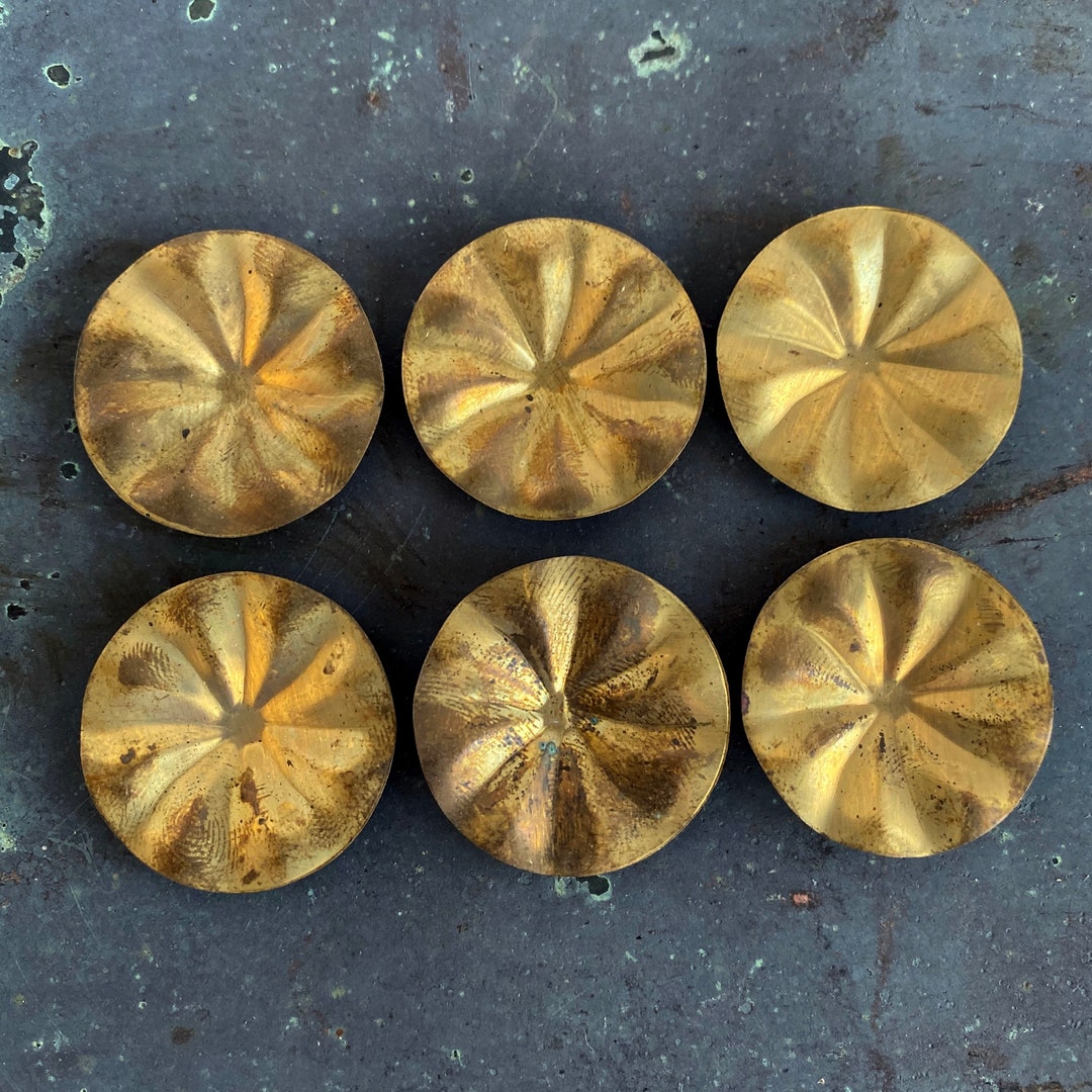 Vintage Brass Crinkle Center Circle Jewelry 35 Mm Stampings - Set of 6 ...