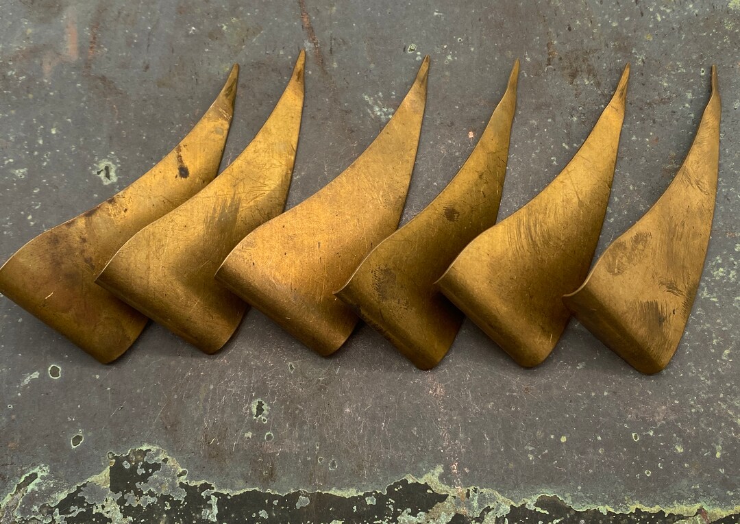 Vintage Brass Long Bent Triangles Stampings - Set 6 - 89 Mm - Etsy UK