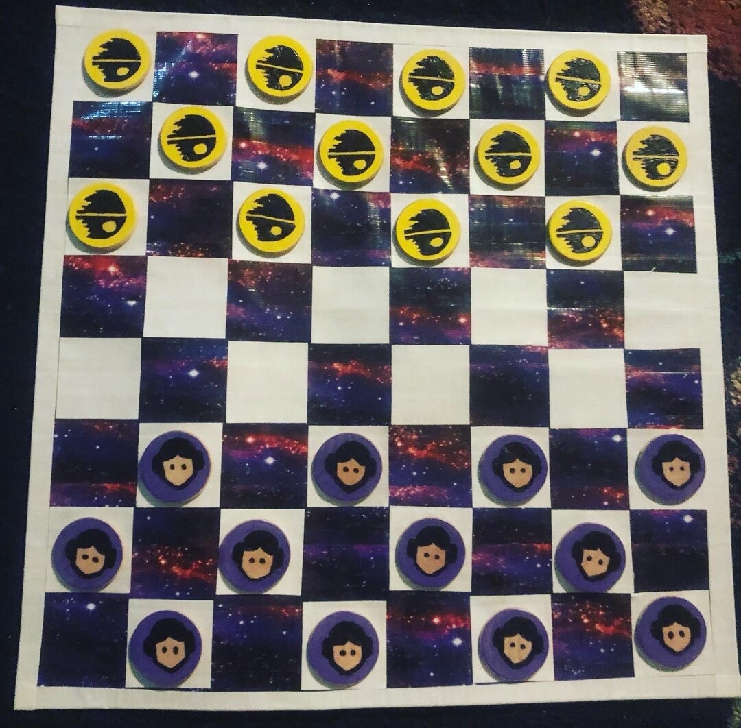 Star Wars Travel Checker Board Leia/death Star Glow in the Dark - Etsy