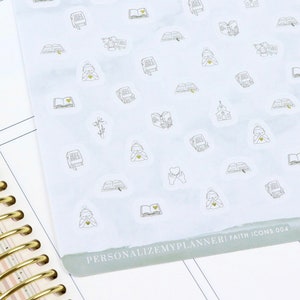 Faith Planner Stickers, 64 Stickers, Gold Foiling, Daily Faith Planner ...