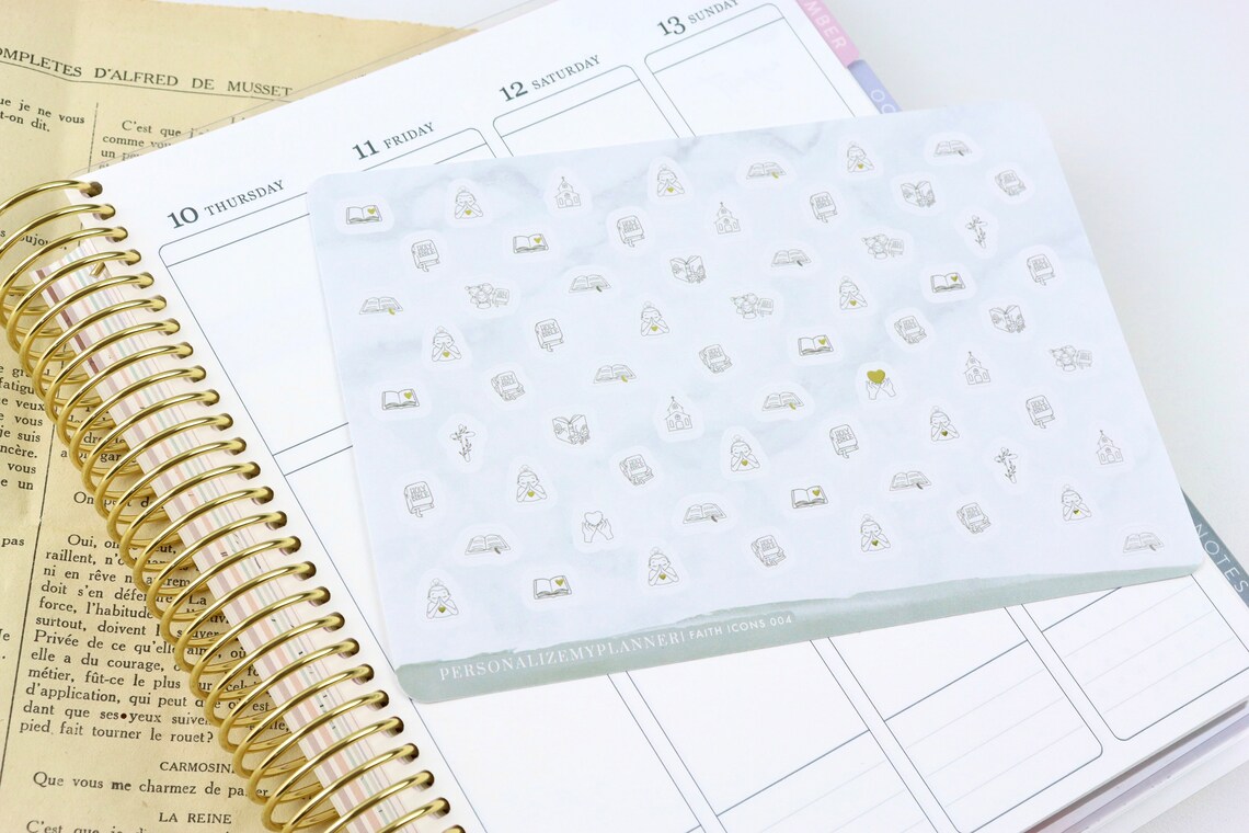 Gold, Faith Planner Stickers, Daily Faith Planner, Christian A5 Planner ...