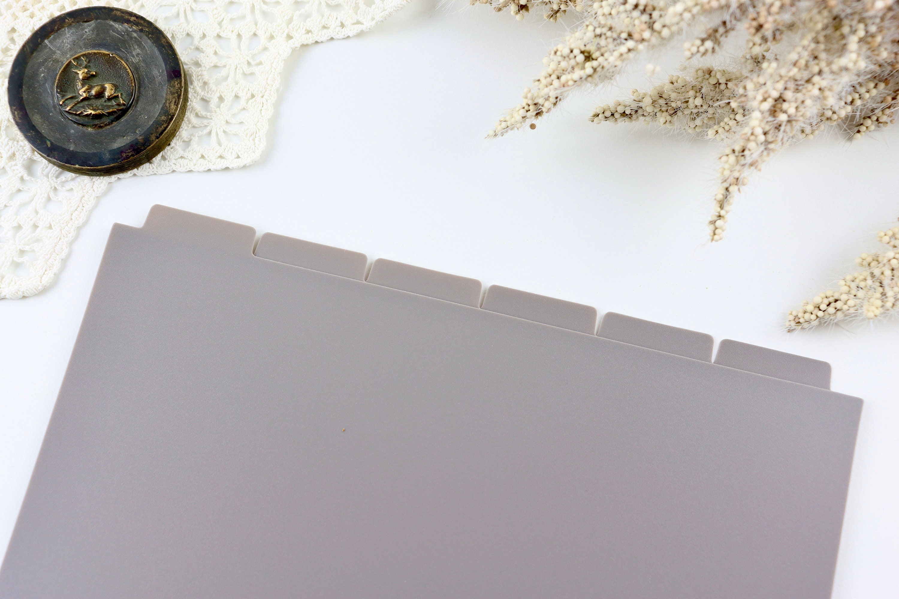 Happy Planner Dividers, 6 Gray Dividers, Blank Side Tabs, Minimalist ...