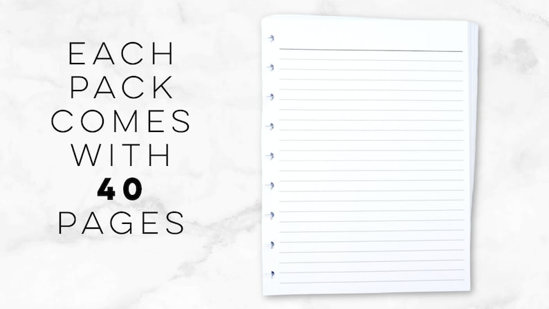 Printed Lined Happy Planner Notes, 40 Double-sided Pages, Classic Size ...