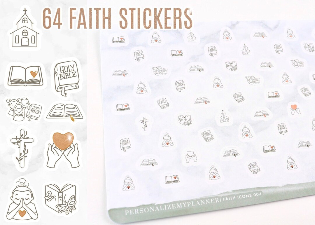 ROSE GOLD, Faith Planner Stickers, Bible Journaling, Church, Bible ...