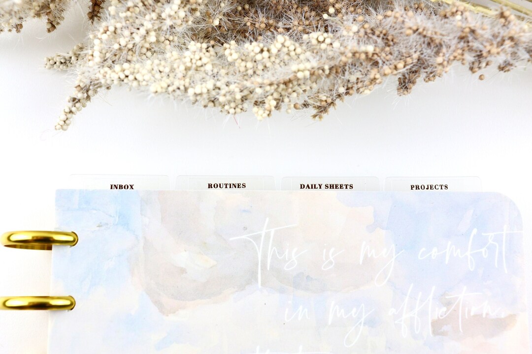 Top Tab Dividers, 4 Clear Dividers, Blank Tabs, Minimalist Discbound ...