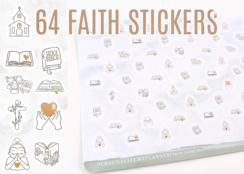 ROSE GOLD, Faith Planner Stickers, Daily Faith Planner, Church, Bible ...