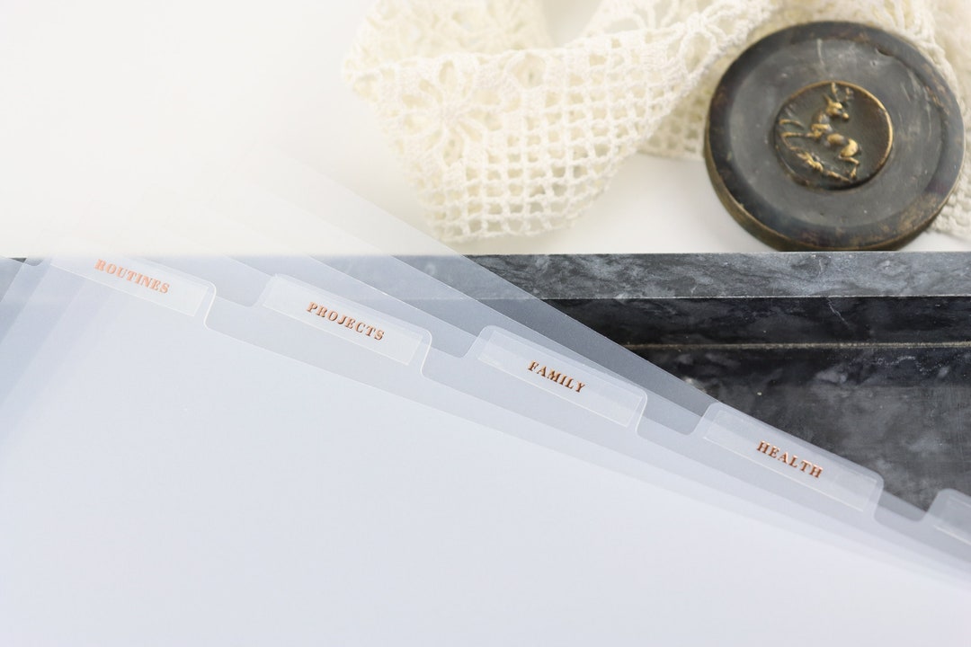 Happy Planner Dividers, 6 Clear Dividers, Blank Side Tabs, Minimalist ...