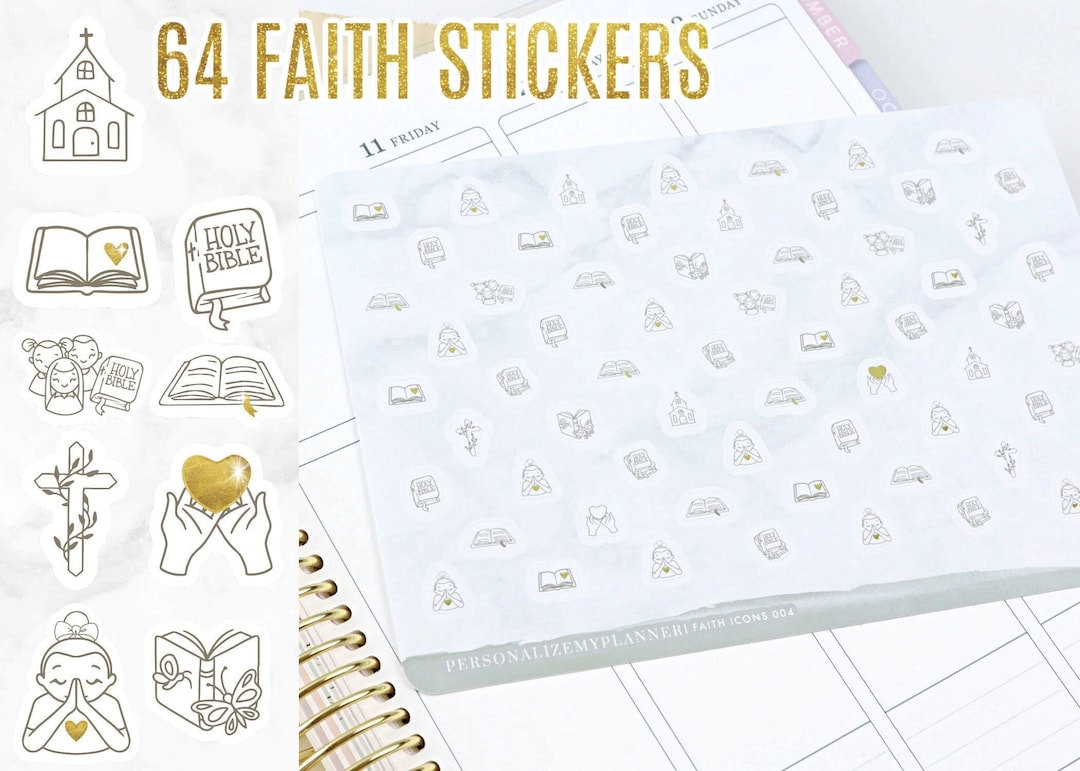 Gold, Faith Planner Stickers, Daily Faith Planner, Christian A5 Planner ...