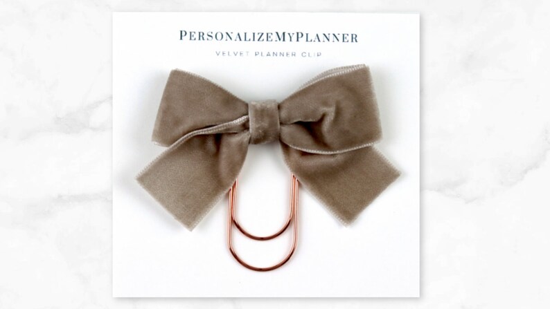 Rose Gold Paper Clip Velvet Bow Planner Clip Rose Gold - Etsy