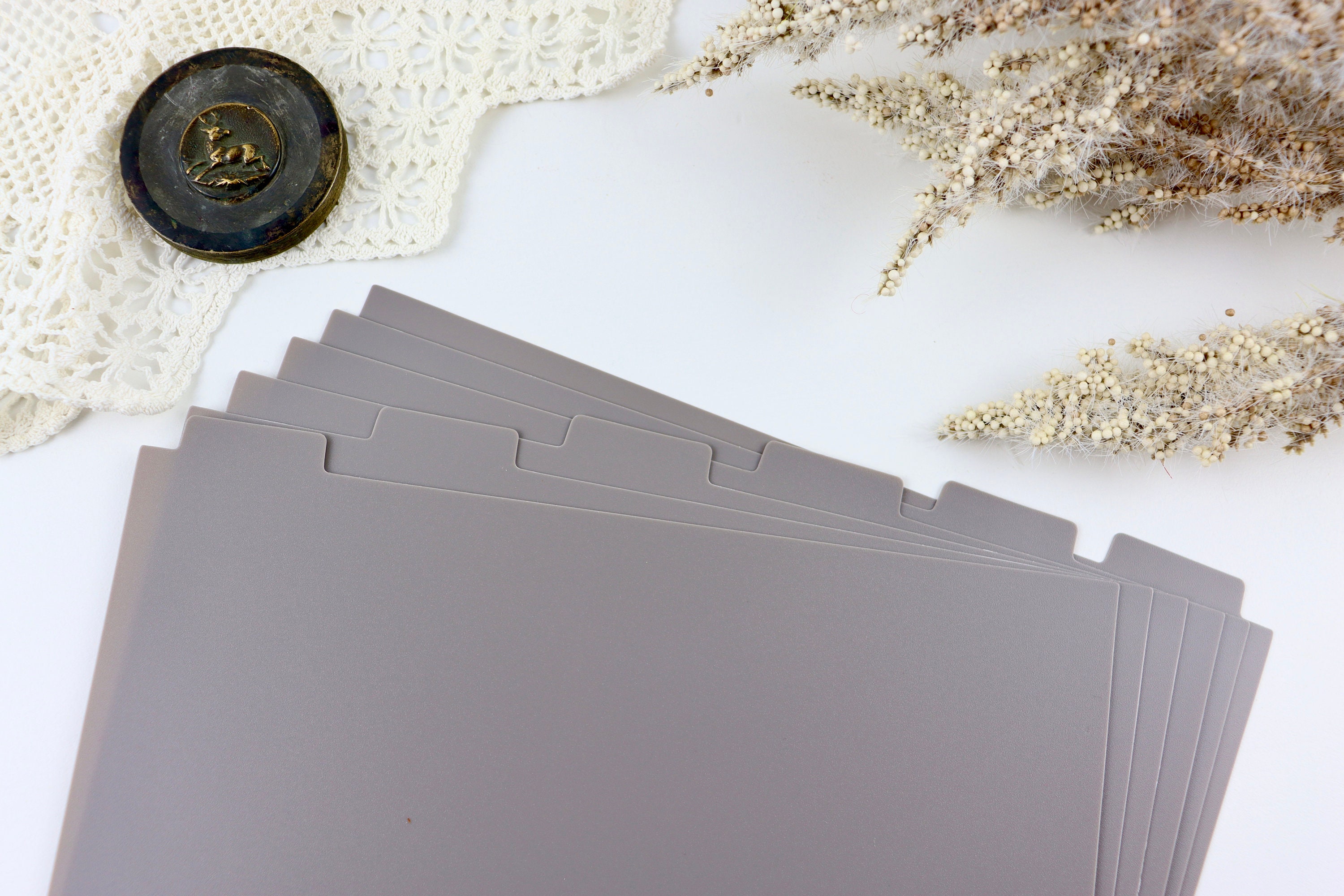 Happy Planner Dividers, 6 Gray Dividers, Blank Side Tabs, Minimalist ...