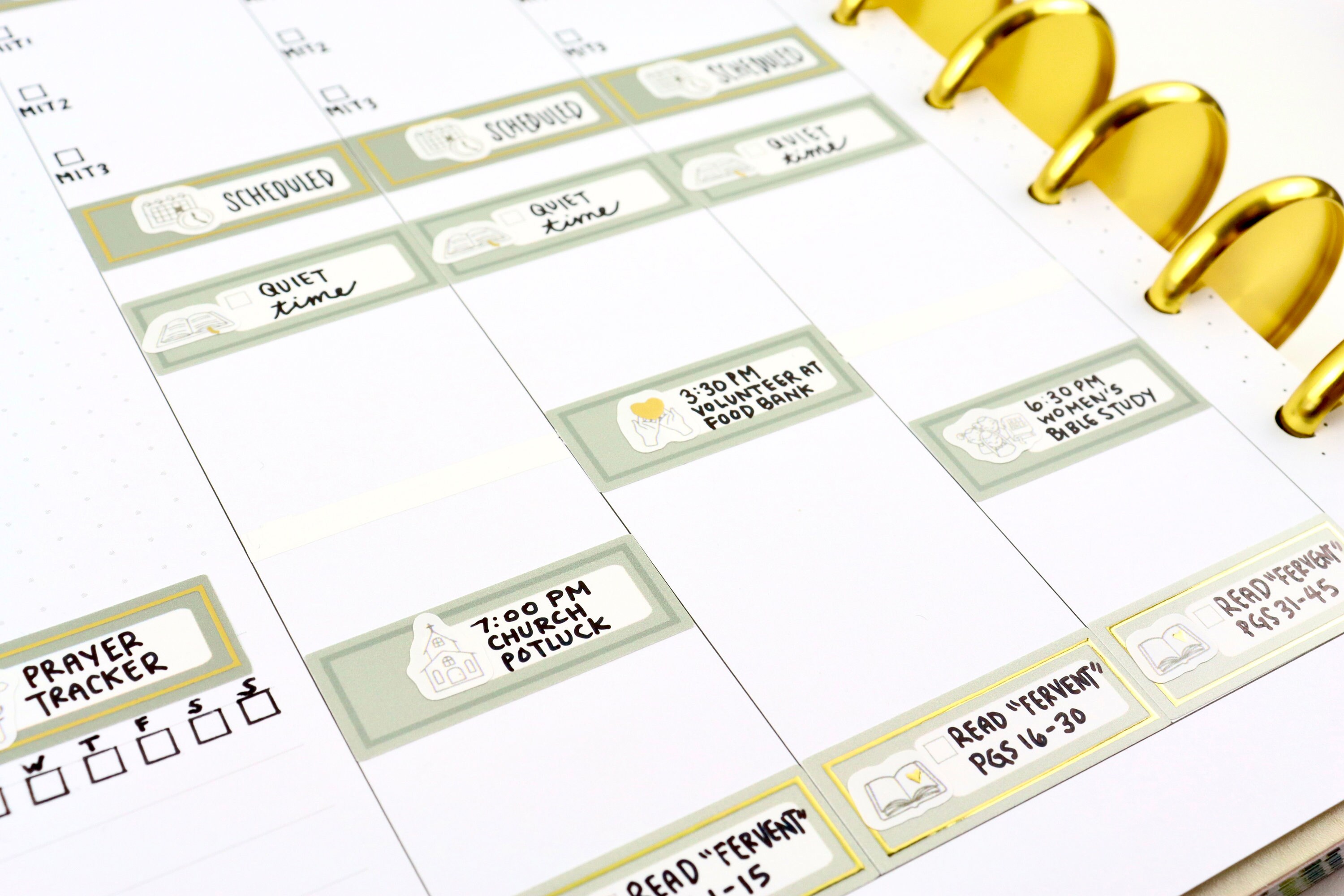 Gold, Faith Planner Stickers, Daily Faith Planner, Christian A5 Planner ...